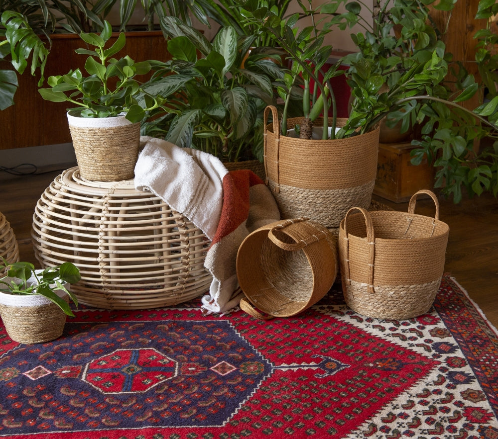 Round Maize baskets | Shall We Knit?